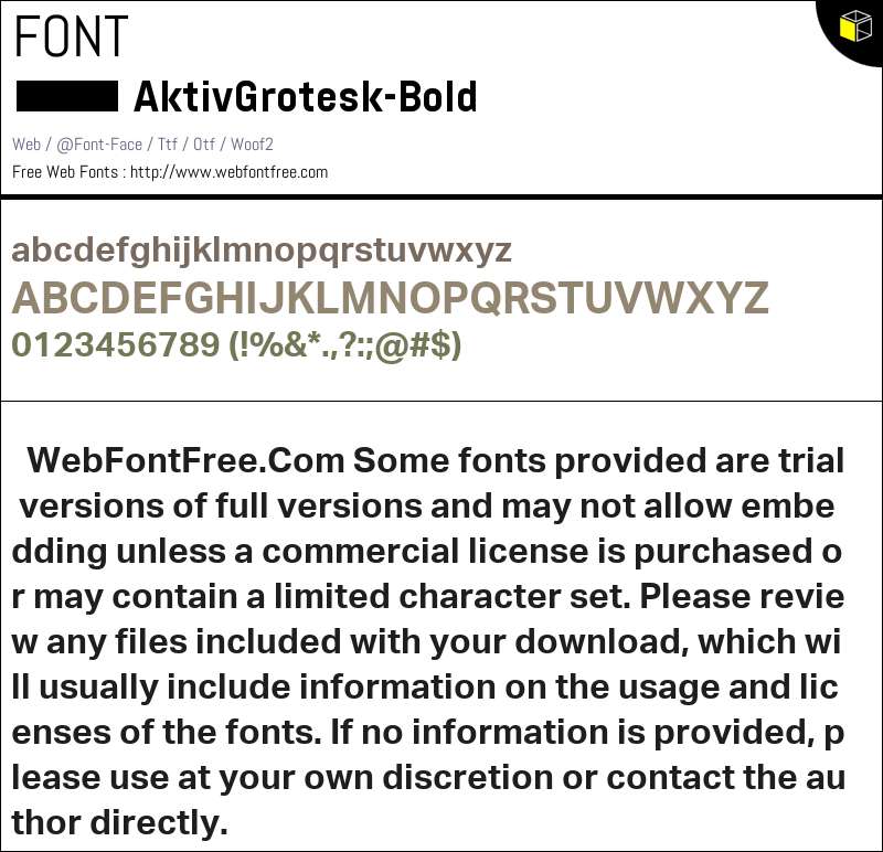 Aktiv Grotesk Bold Fonts Downloads - WebFontFree.Com
