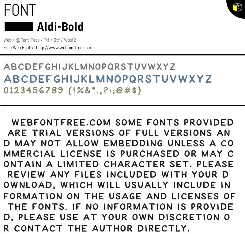 Aldi Bold Fonts Downloads - WebFontFree.Com