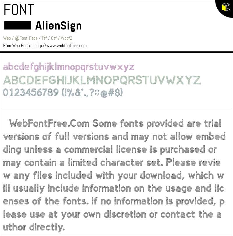Alien Sign Fonts Downloads - WebFontFree.Com