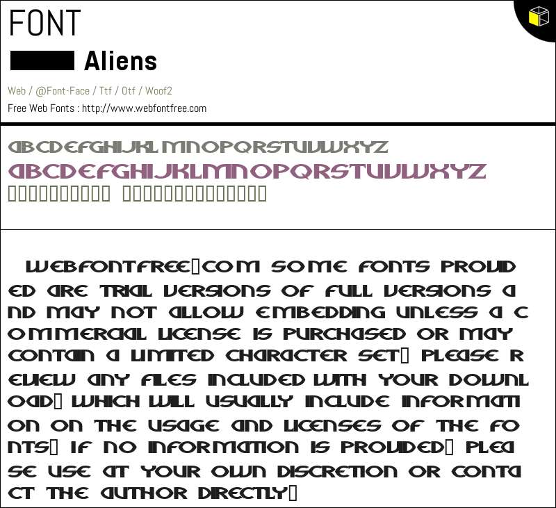 Aliens Fonts Downloads - WebFontFree.Com