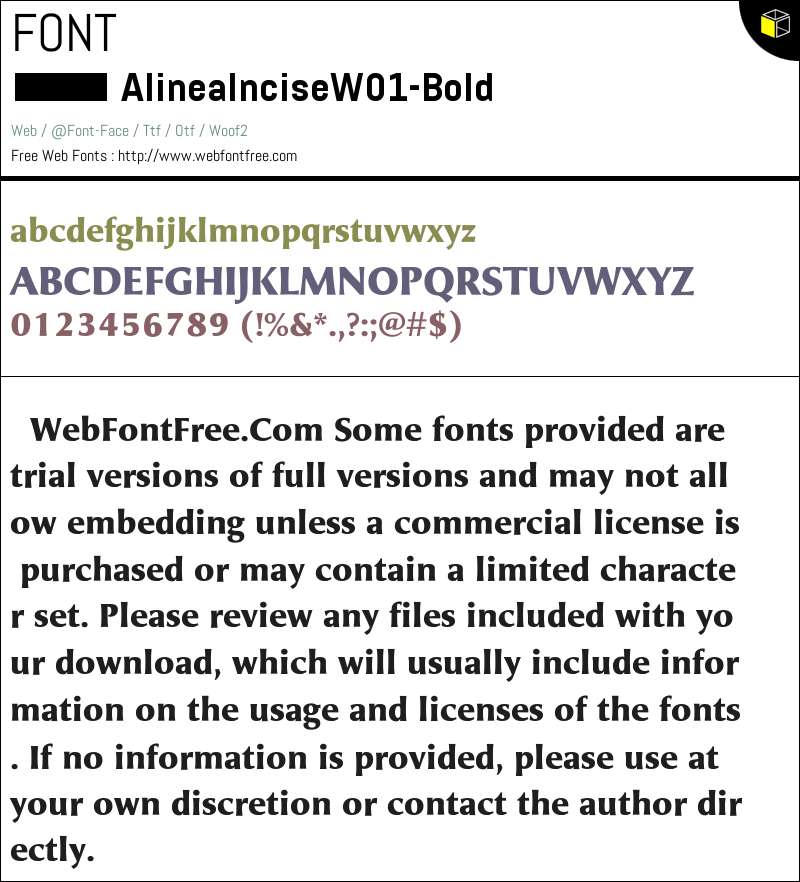 Alinea Incise W01 Bold Fonts Downloads - WebFontFree.Com