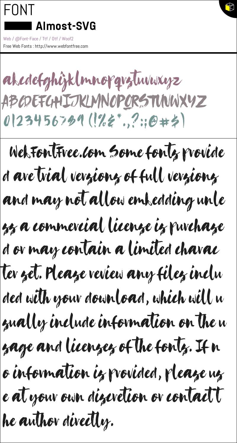 Almost-SVG Fonts Downloads - WebFontFree.Com
