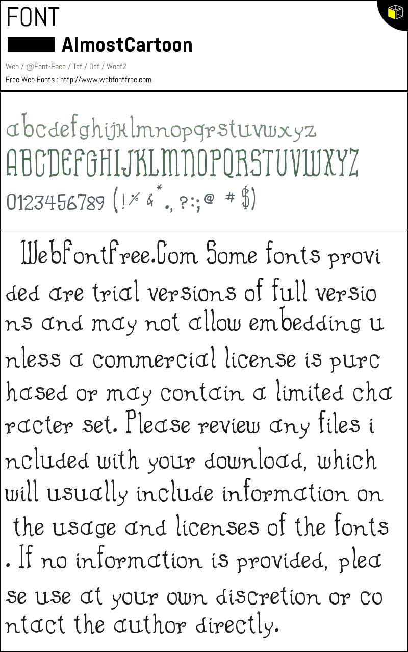 Almost Cartoon Fonts Downloads - WebFontFree.Com