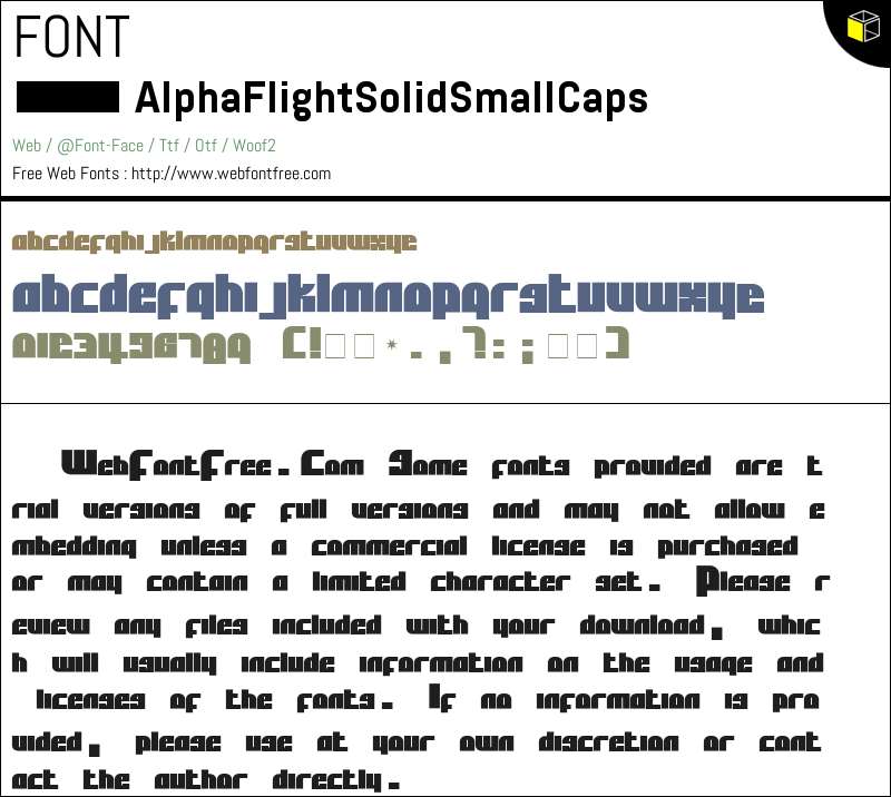 Alpha Flight Solid Small Caps Fonts Downloads - WebFontFree.Com