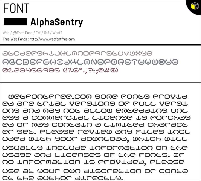 Alpha Sentry Fonts Downloads - WebFontFree.Com
