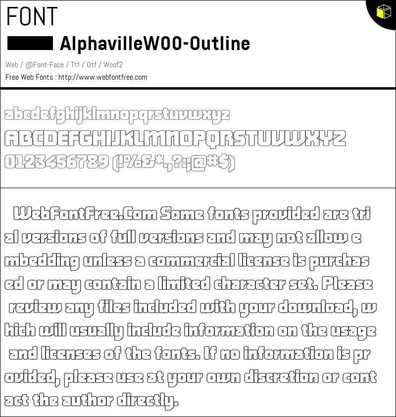 Alphaville W00 Outline Fonts Downloads - WebFontFree.Com