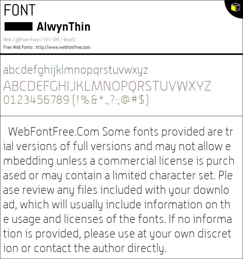 Alwyn Thin Fonts Downloads - WebFontFree.Com