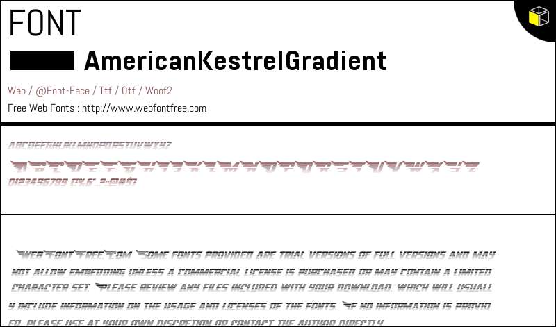 American Kestrel Gradient Fonts Downloads - WebFontFree.Com