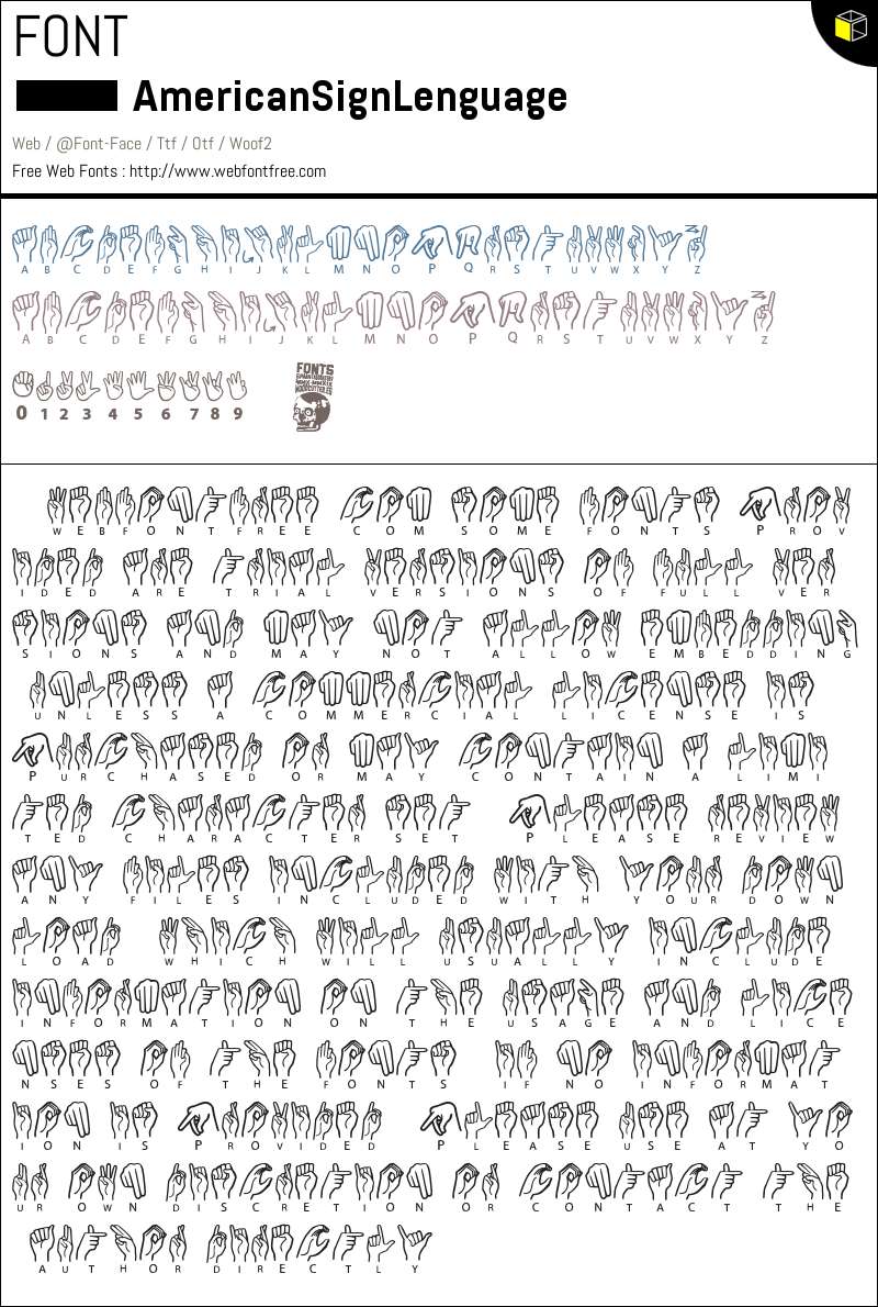 American Sign Lenguage Fuentes Descargar - WebFontFree.Com