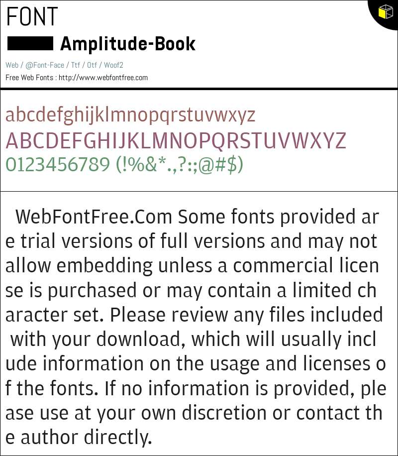 Amplitude-Book 字体 下载 - WebFontFree.Com