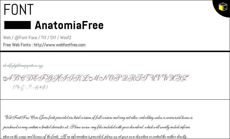 Anatomia Free Fonts Downloads - WebFontFree.Com