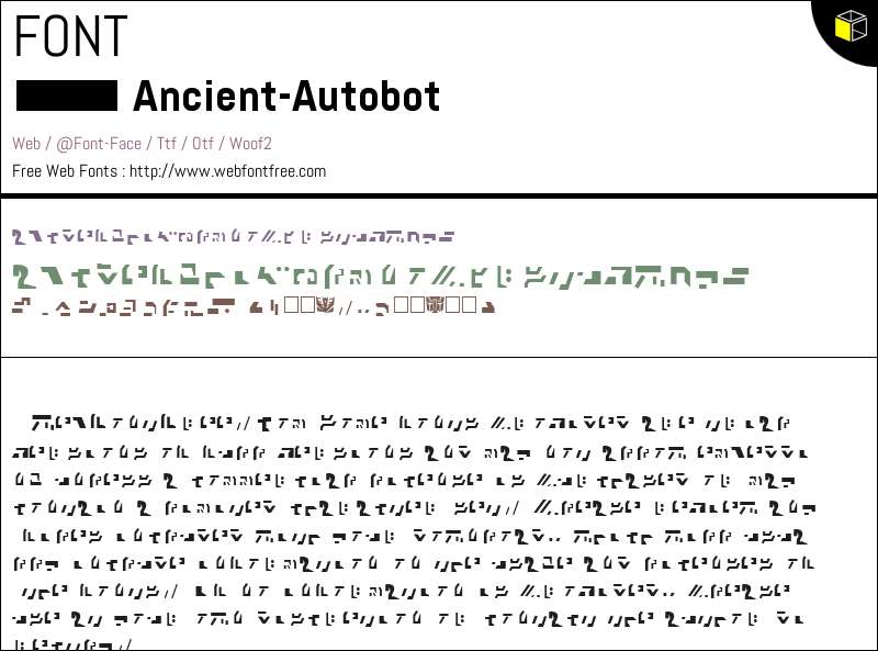 Ancient Autobot Fonts Downloads - WebFontFree.Com