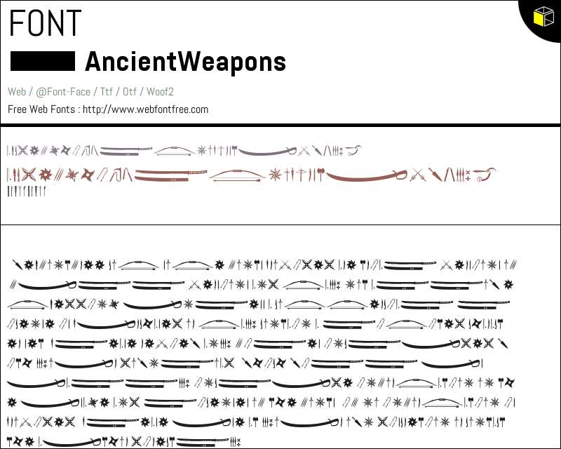 Ancient Weapons Fuentes Descargar - WebFontFree.Com