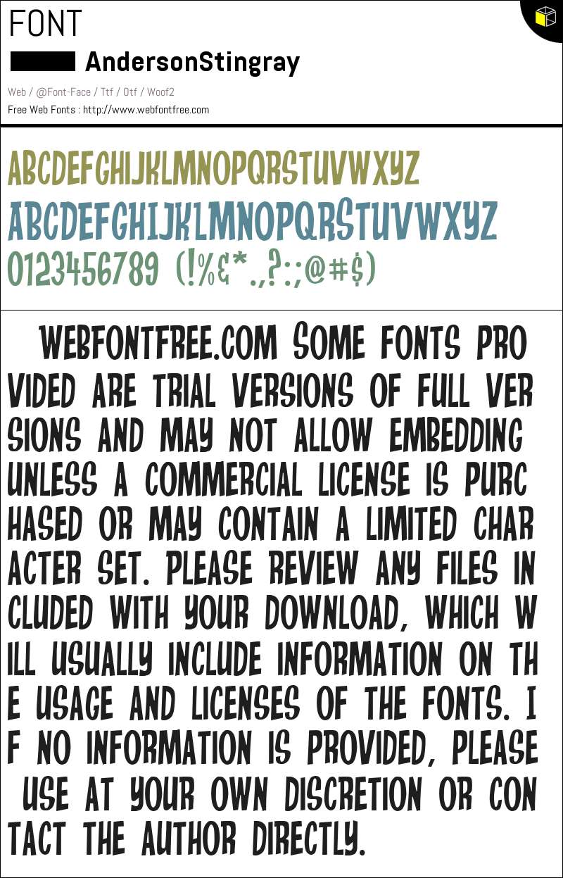 Anderson Stingray Fonts Downloads - WebFontFree.Com