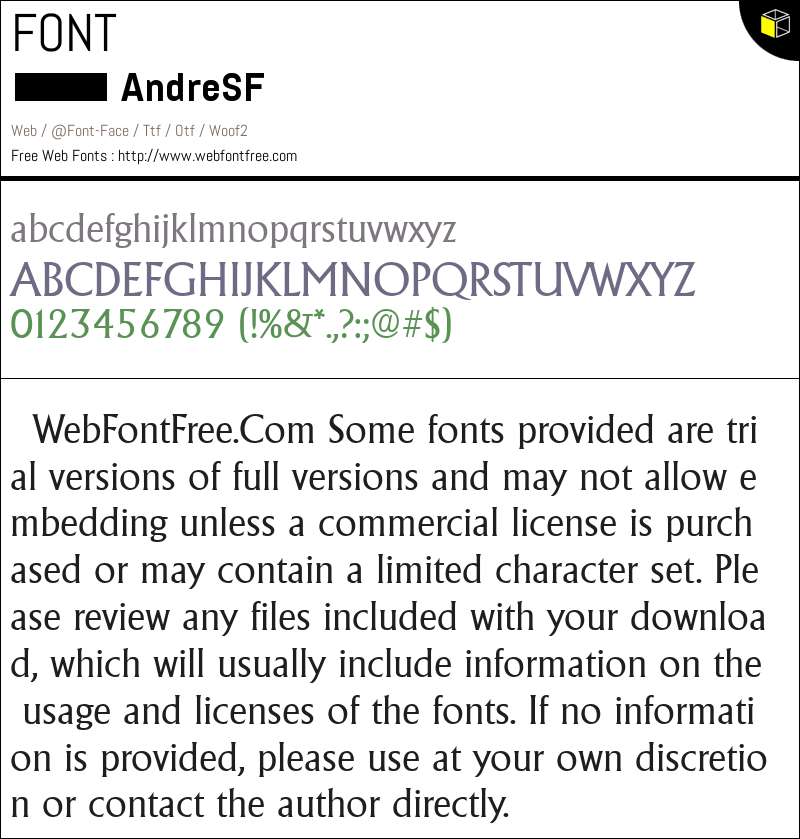 Andre SF Fonts Downloads - WebFontFree.Com