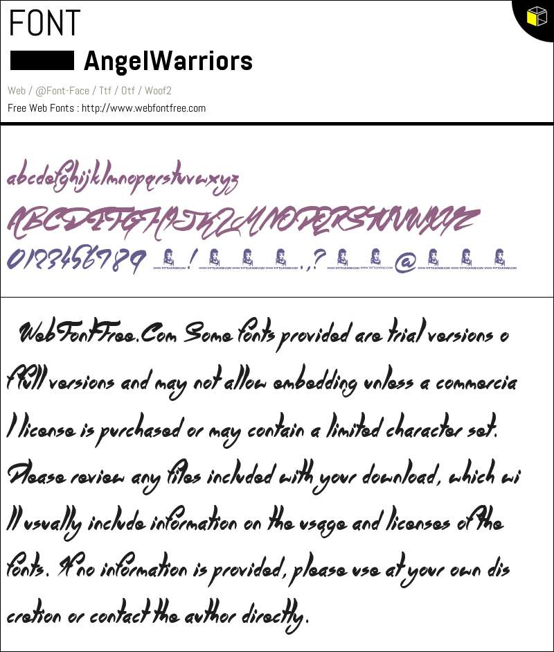 Angel Warriors Fonts Downloads - WebFontFree.Com