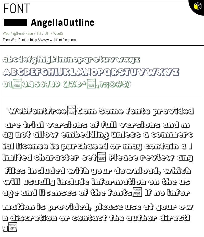 Angella Outline Fonts Downloads - WebFontFree.Com