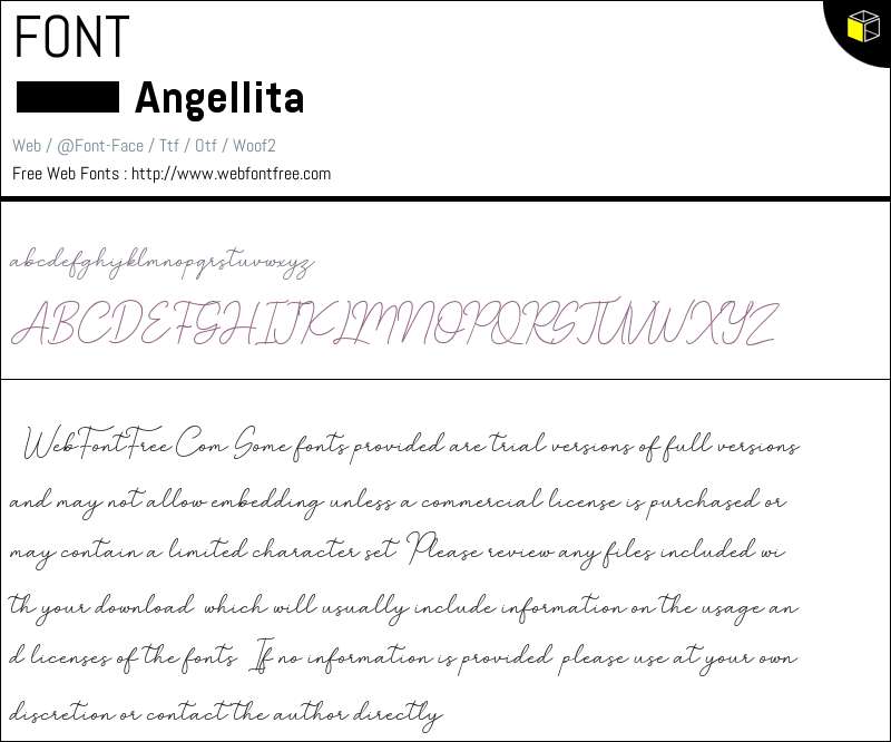 Angellita 字体 下载 - WebFontFree.Com