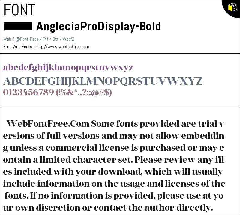 Anglecia Pro Display Bold Fonts Downloads - WebFontFree.Com