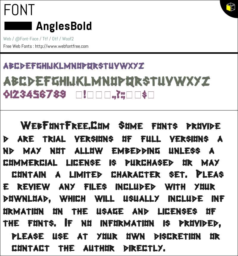 Angles Bold Fonts Downloads - WebFontFree.Com
