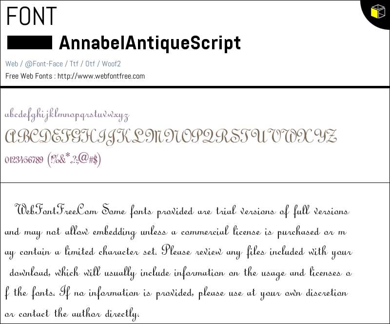Annabel Antique Script Fonts Downloads - WebFontFree.Com