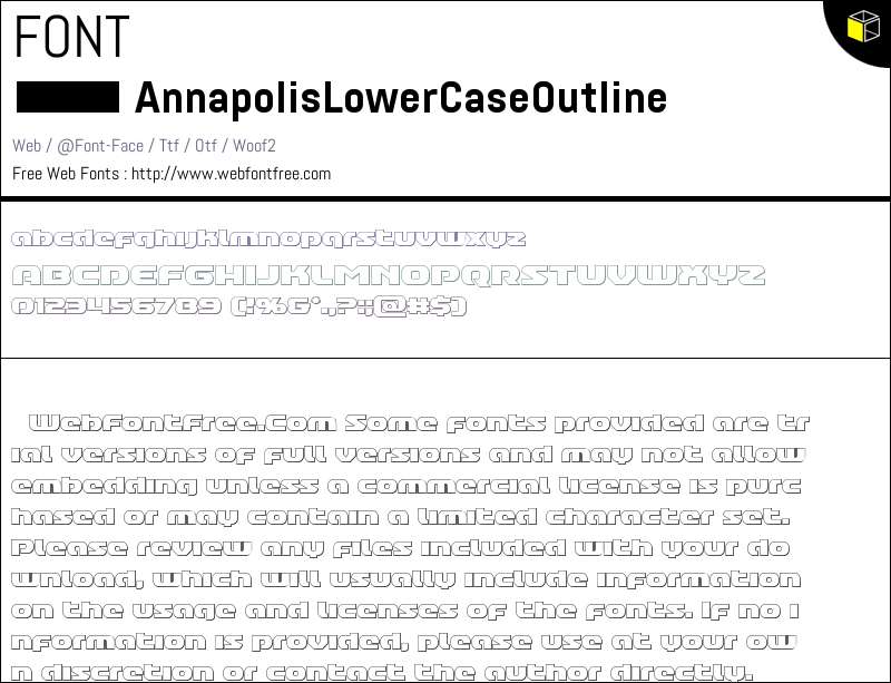 Annapolis Lower Case Outline Fonts Downloads - WebFontFree.Com