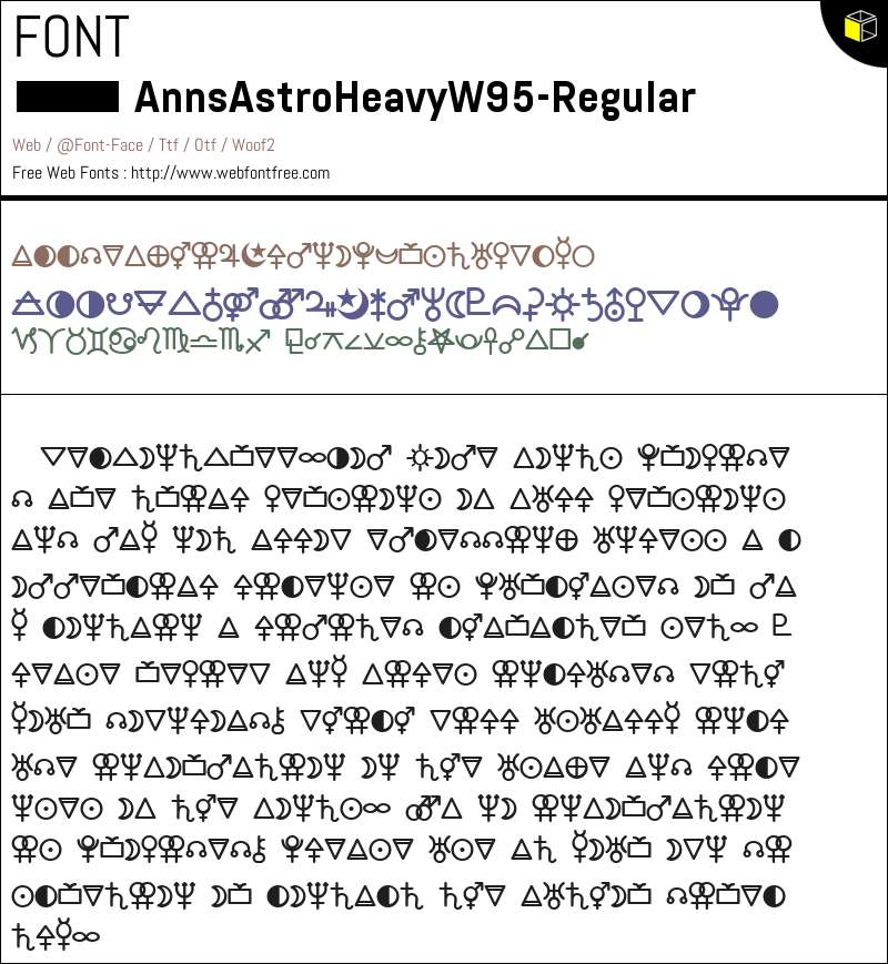 Anns Astro Heavy W95 Regular Fonts Downloads - WebFontFree.Com