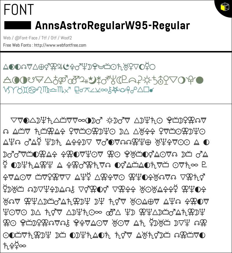 Anns Astro Regular W95 Regular Fonts Downloads - WebFontFree.Com