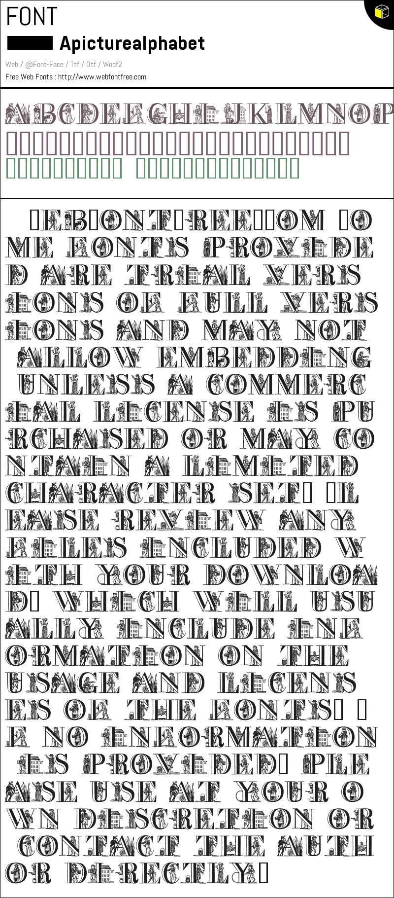 a picture alphabet Fonts Downloads - WebFontFree.Com