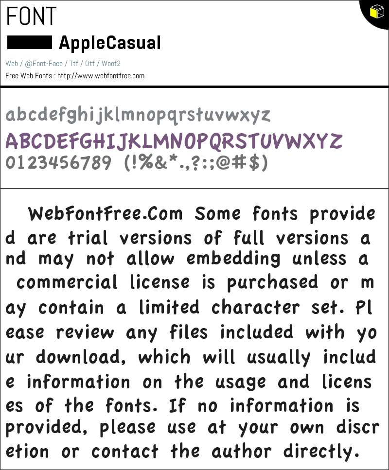 Apple Casual Fonts Downloads - WebFontFree.Com