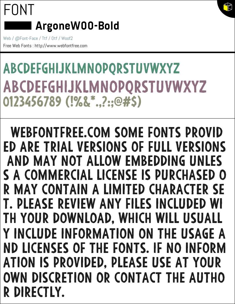 Argone W00 Bold Fonts Downloads - WebFontFree.Com
