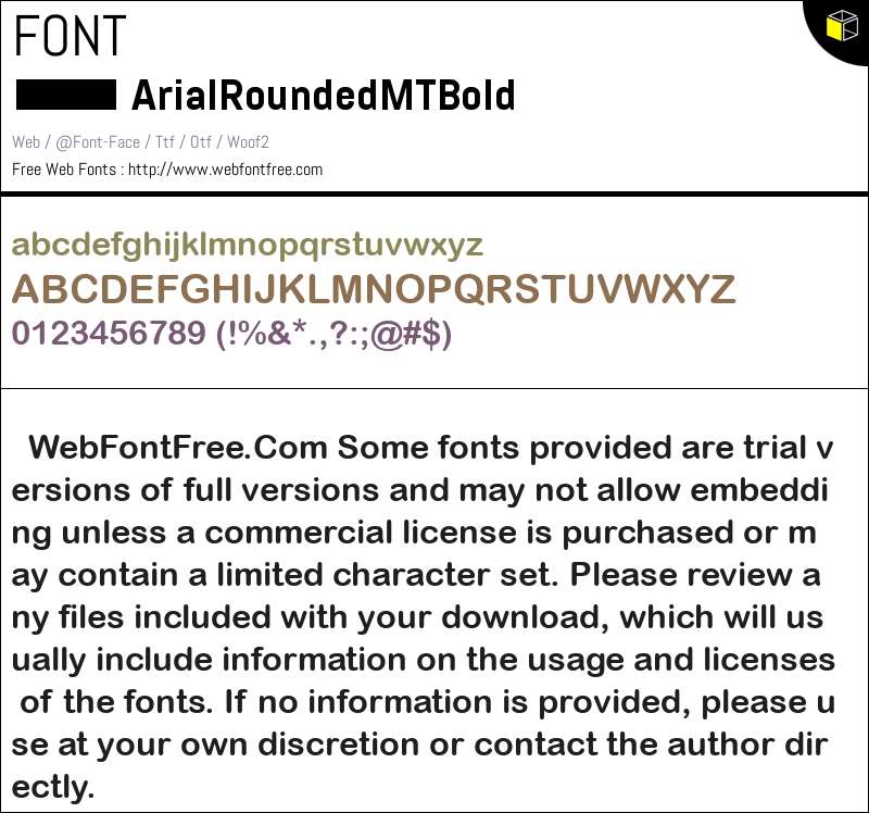 Arial Rounded MT Bold Fonts Downloads - WebFontFree.Com