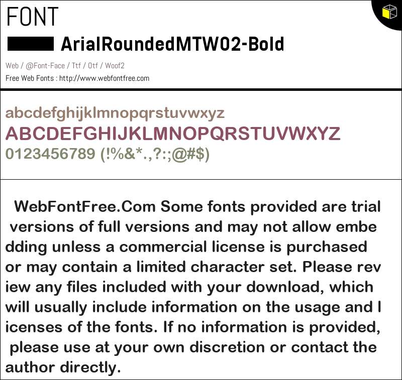 Arial Rounded MT W02 Bold Fonts Downloads - WebFontFree.Com