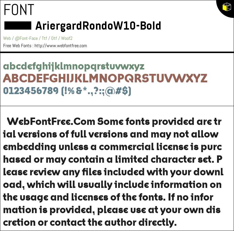 Ariergard Rondo W10 Bold Fonts Downloads - WebFontFree.Com