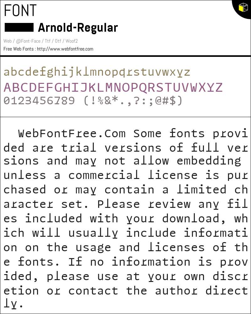 Arnold Regular Fonts Downloads - WebFontFree.Com