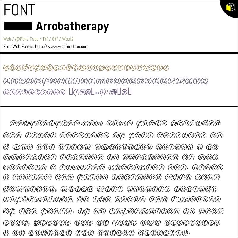 Arrobatherapy Fuentes Descargar - WebFontFree.Com