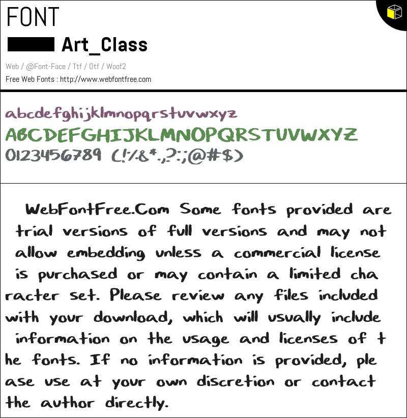 Art_Class Fonts Downloads - WebFontFree.Com