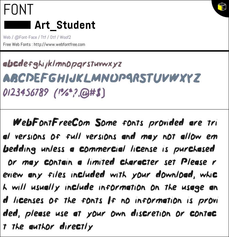 Art_Student Fonts Downloads - WebFontFree.Com