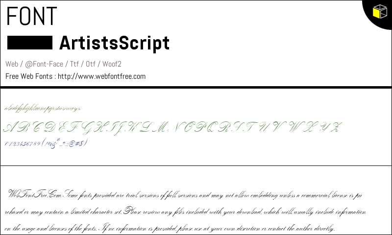 Artists Script 字体 下载 - WebFontFree.Com