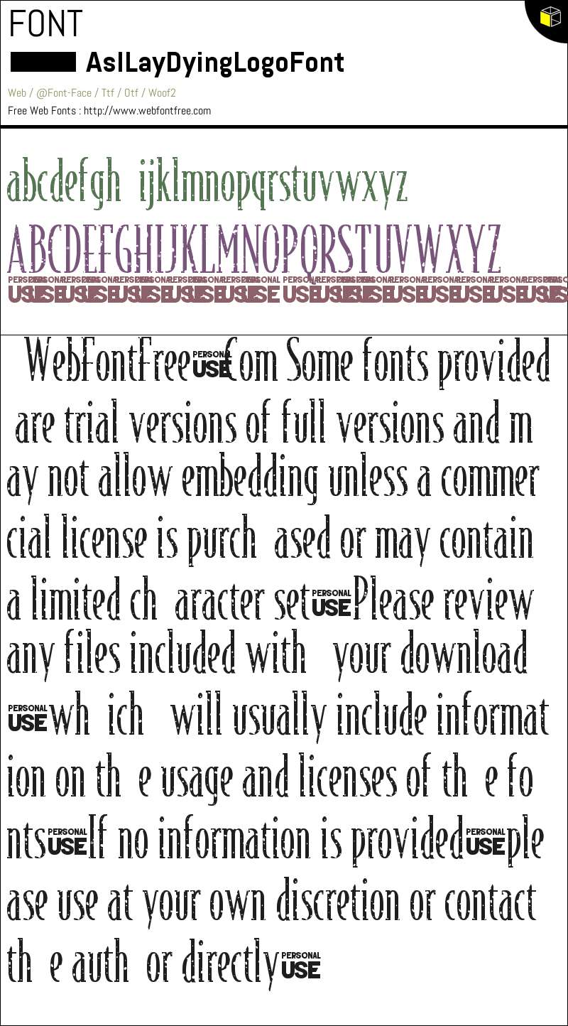 As I Lay Dying Logo Font Fonts Downloads - WebFontFree.Com