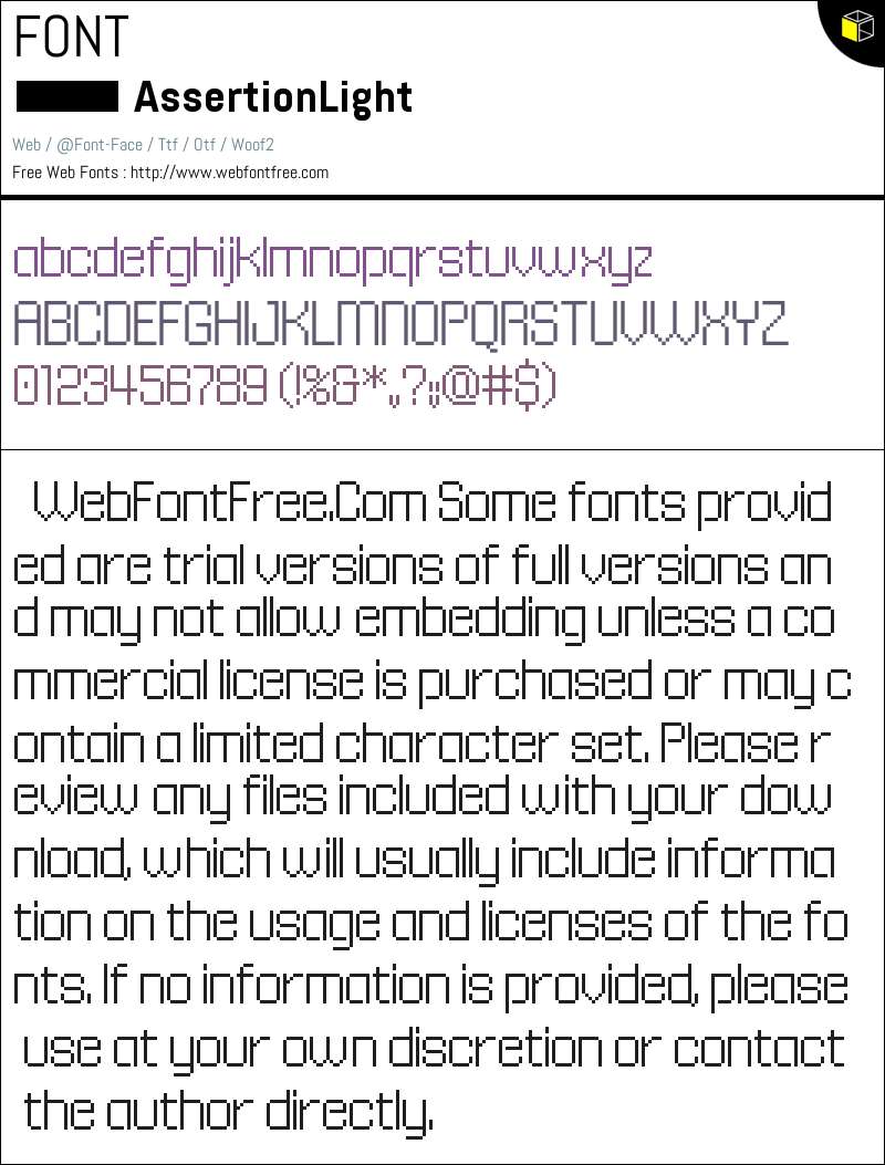 Assertion Light Fonts Downloads - WebFontFree.Com