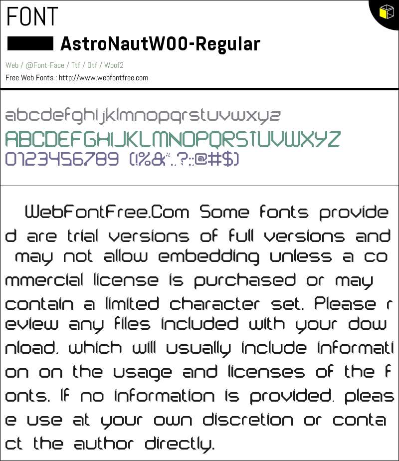 AstroNaut W00 Regular Fonts Downloads - WebFontFree.Com
