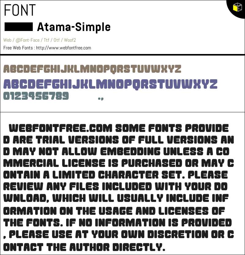 Atama Simple Fonts Downloads - WebFontFree.Com