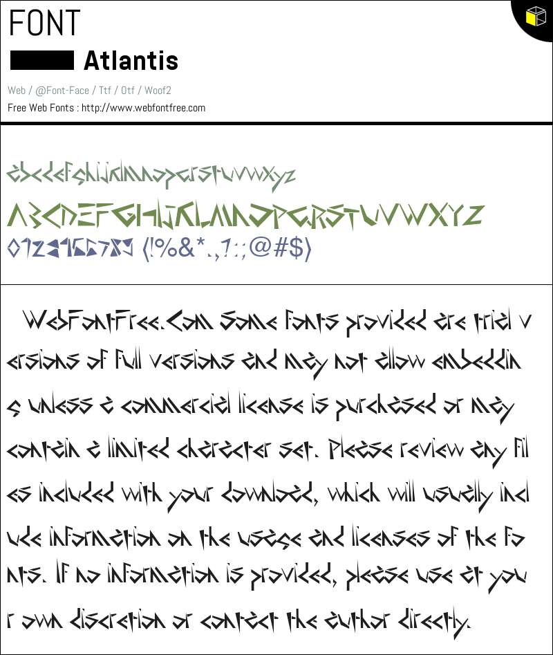 Atlantis Fonts Downloads - WebFontFree.Com