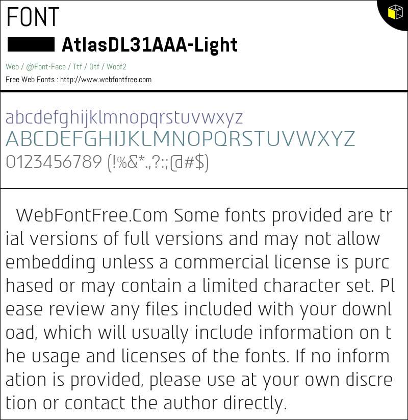 Atlas DL 3.1 AAA Light Fuentes Descargar - WebFontFree.Com