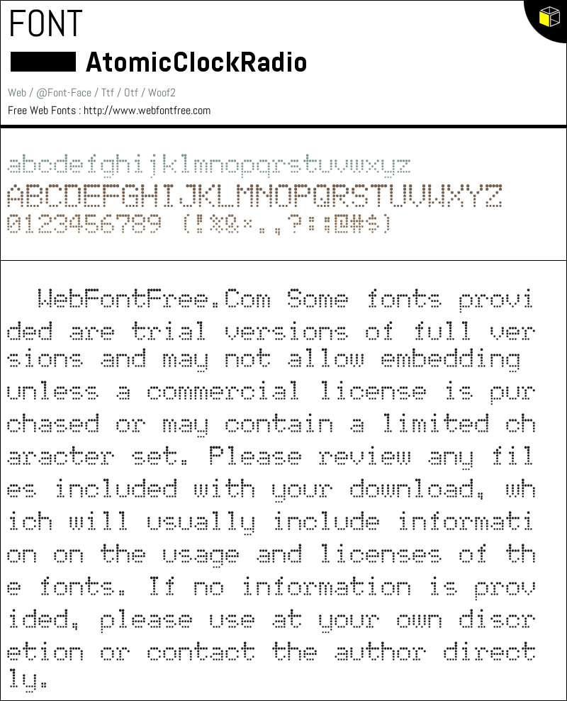 Atomic Clock Radio Fonts Downloads - WebFontFree.Com