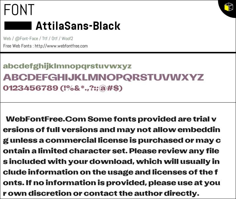 Attila Sans Black Fonts Downloads - WebFontFree.Com