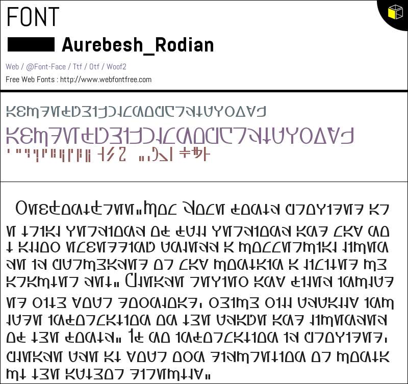 Aurebesh_Rodian Fonts Downloads - WebFontFree.Com