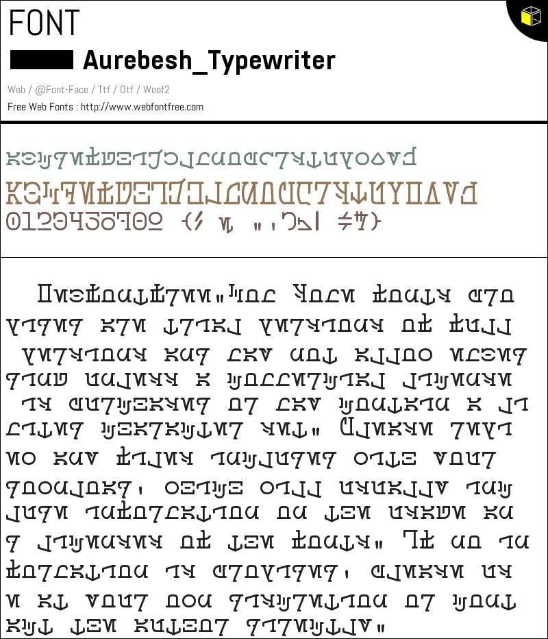 Aurebesh_Typewriter Fonts Downloads - WebFontFree.Com