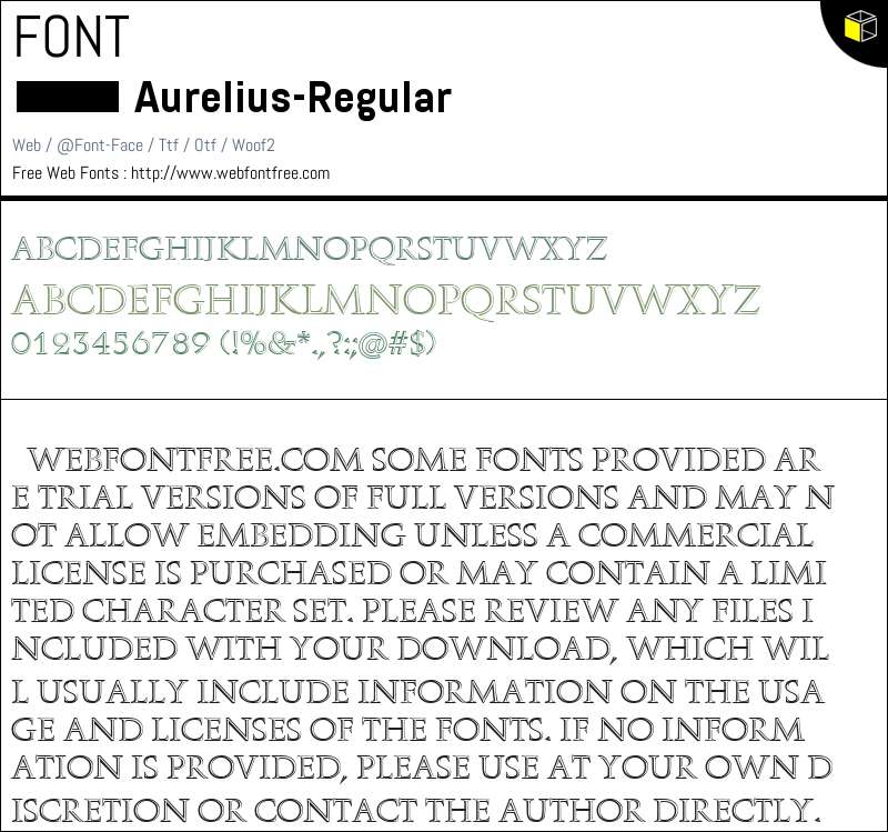 Aurelius Regular DB Fonts Downloads - WebFontFree.Com